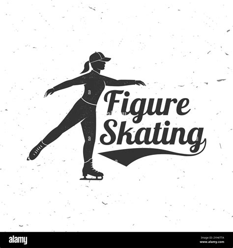 Figure Skating Logo Badge Design Concept For Shirt Or Logo Print