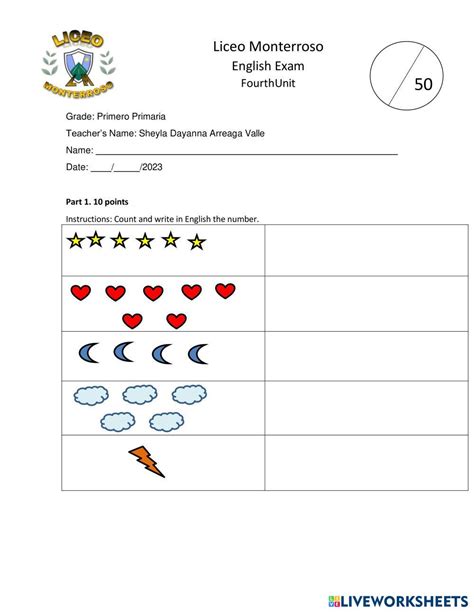 Pre Primaria Y Primero Live Worksheets