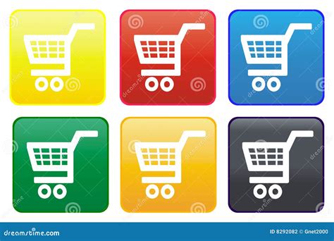 Shopping Cart Web Button Stock Vector Illustration Of Basket 8292082
