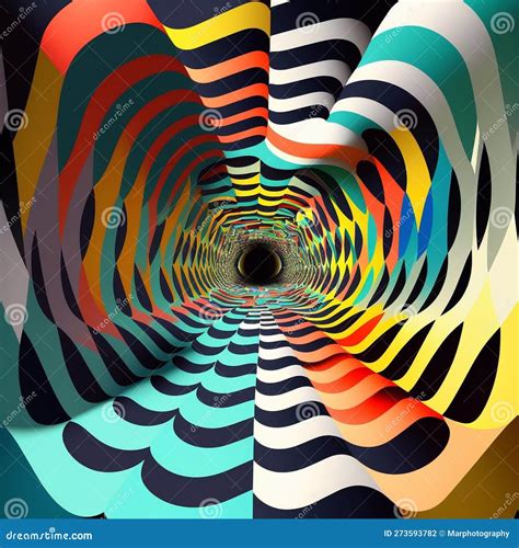 Colorful 3d Illustration Of A Fractal Sequence In Modern Style Stock