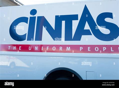Side View Of Vehicle With Logo For Cintas Uniform Delivery Service In