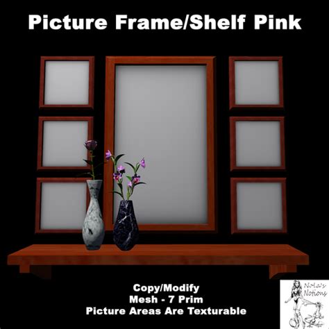 Second Life Marketplace Picture Frame Shelf Pink