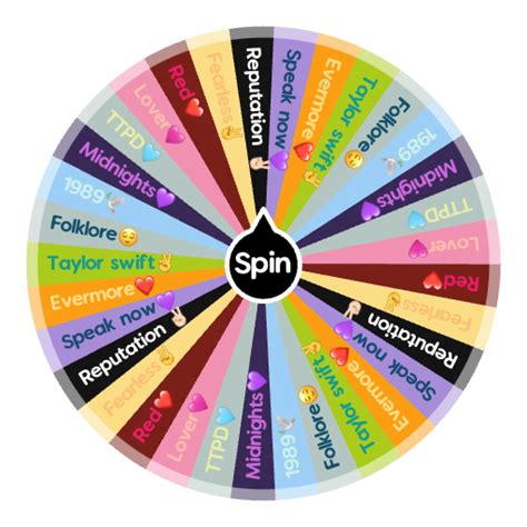 Taylor Swift Spin The Wheel Random Picker