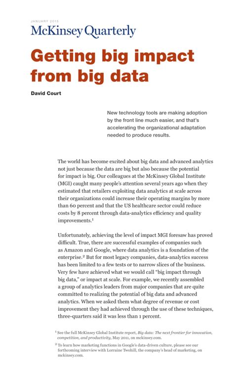 Big Data Impact Achieving Scale With Analytics
