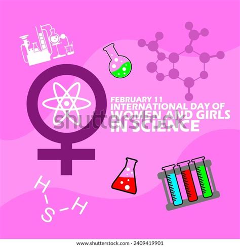 International Day Women Girls Science Event Stock Vector Royalty Free