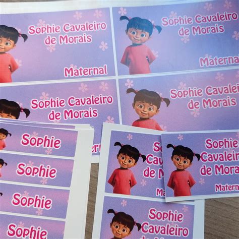 Etiquetas Escolares Boo Monstros Sa Kit A Elo7