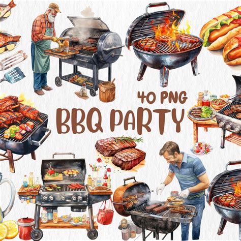 Bbq Clip Art Etsy