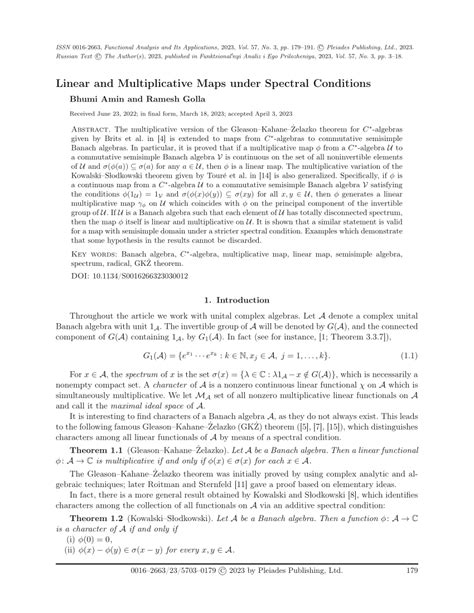 Pdf Linear And Multiplicative Maps Under Spectral Conditions
