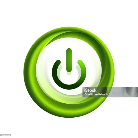 유리 투명 효과 전원 시작 버튼에 아이콘을 벡터 Ui 또는 애플 리 케이 션 심볼 디자인 0명에 대한 스톡 벡터 아트 및 기타