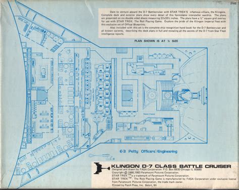 Klingon D 7 Deck Plans Back Waynes Books