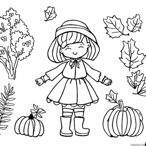 Autumn Girl Coloring Page