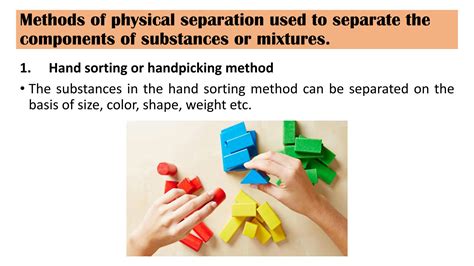Solution Methods Of Physical Separation Used To Separate The