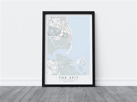 The Spit Map Print 12 X 18 White Frame Map Of Florida Detailed