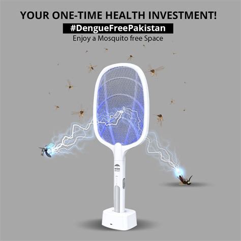 Wbm Home 2 In 1 Electric Flying Insect Killer Racket Mosquito Killer