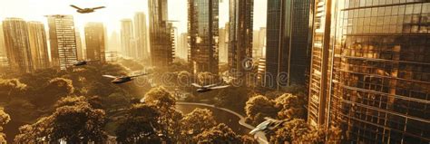 An Advanced Urban Landscape With International Gardens And Plants