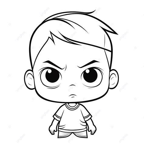 An Angry Boy In A Comic Tee Shirt Coloring Page Shirt Drawing Ring