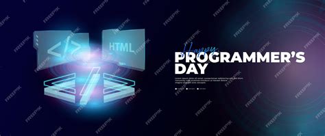 premium vector happy programmers day banner in modern style