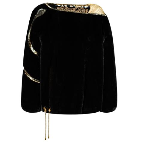 La Prima Luxury Puma Fur Coat In Blackglama Vison Python Inlays