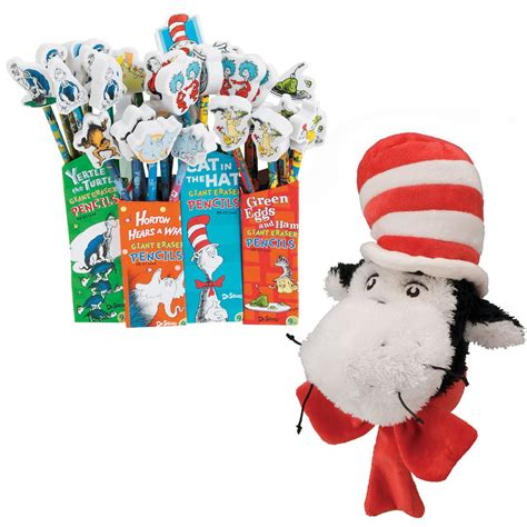 Dr Seuss Pencils And Eraser Toppers With Free T Of A Cat In The Hat