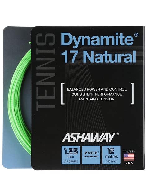 Ashaway Dynamite 17 125 Natural String Optic Green Tennis