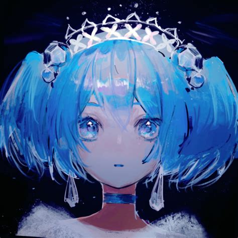 Safebooru 1girl Black Background Blue Choker Blue Eyes Blue Hair