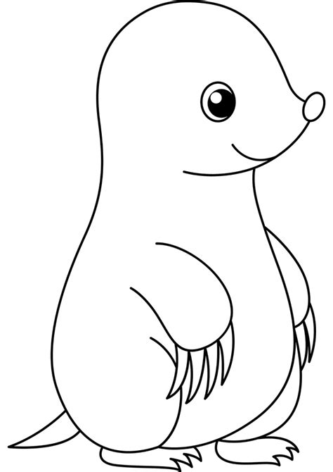 Cute Mole Coloring Page Free Printable