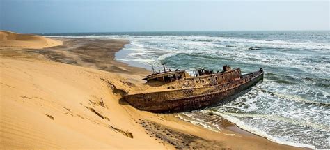 Namibia Skeleton Coast Морские волны Пляжный пейзаж Национальные парки