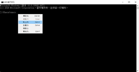 Win10 命令提示字元無法貼上