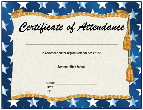 Perfect Attendance Certificate Templates My Word Templates