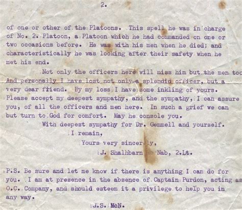 The Death Of 2lt Stuart Stirling Gemmell 7th Cameron Highlanders