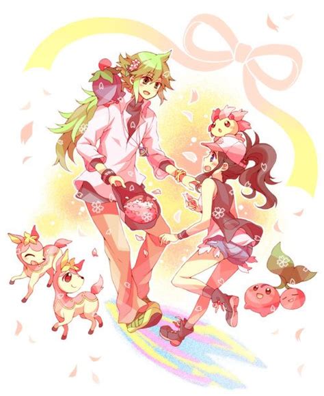 Tumblr Pokemon White Rose Pink Green Pokemon Pokemon Brock X Lucy