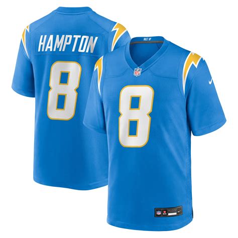 Mens Los Angeles Chargers Omarion Hampton Nike Powder Blue 2025 Nfl Draft First Round Pick Game