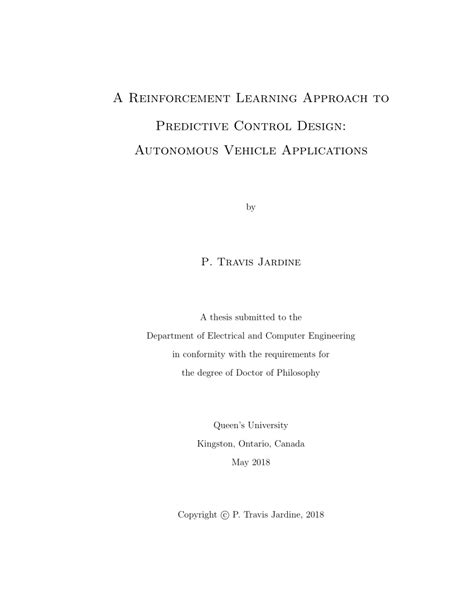 Pdf A Reinforcement Learning Approach To Predictive Control Design