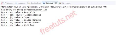 Sortedmap Interface Trong Java Freetuts