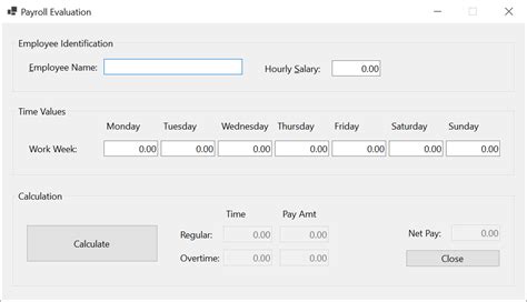 Example Application Payroll Evaluation