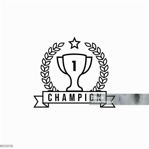 트로피 챔피언 벡터 템플릿입니다 1등 수상자 상 화환 리본 그래픽 일러스트레이션 1에 대한 스톡 벡터 아트 및 기타 이미지