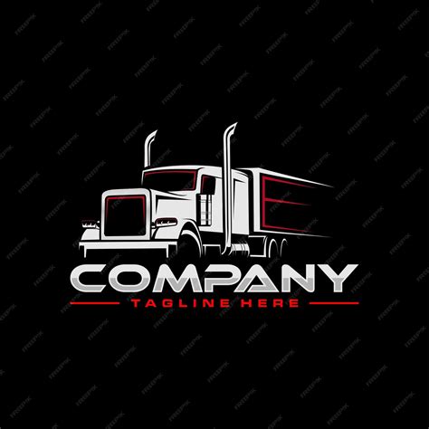 Camión Y Remolque Con Logotipo De Camiones Vector Premium