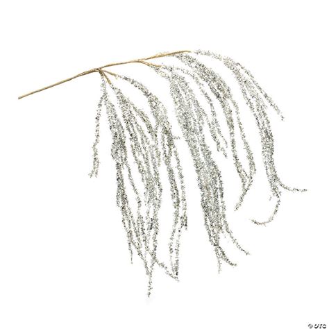 Hanging Tinsel Branch Set Of 2 28h Plastic Oriental Trading
