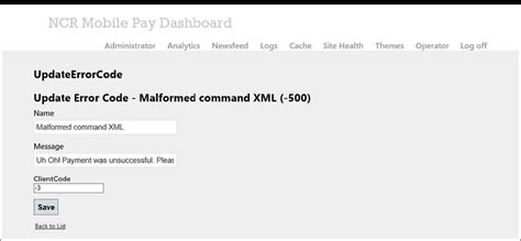 Aloha Mobile Pay Error Codes Ncr Docs