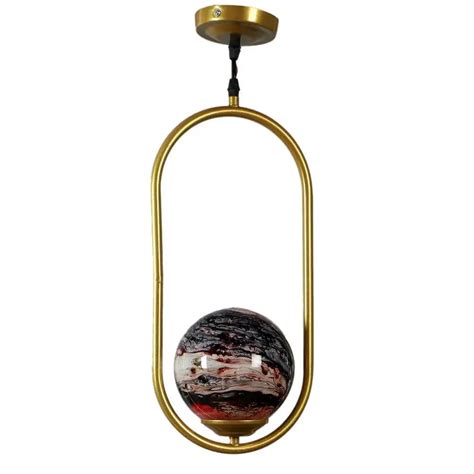 Red Splashed Single Globe Ceiling Light Wallmantra