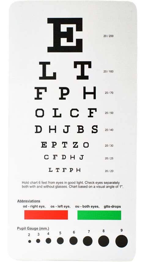 Pocket Eye Chart 2 In 1 Snellen Eye Chart Pocket Philippines Ubuy