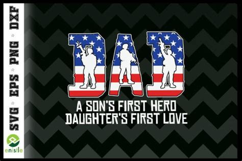 Patriotic Dad Sons First Hero SVG Graphic By Enistle Creative Fabrica