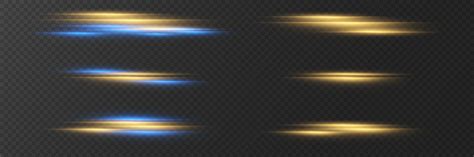 Collection Of Horizontal Lines Of Light Laser Beam Flash Stock