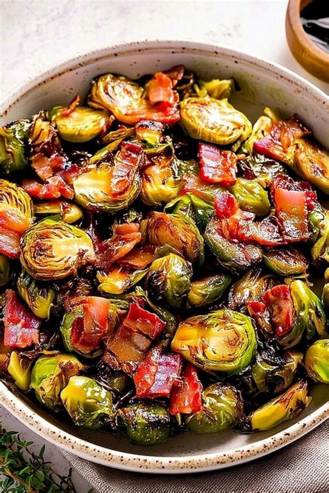 Balsamic Roasted Brussels Sprouts With Bacon Easy Recipe Hometasteful