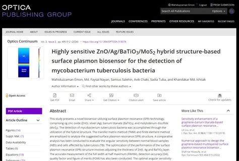 Wahiduzzaman Emon On Linkedin The Paper Titled Highly Sensitive Zno