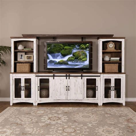 Potter Entertainment Center In Rustic White Jeromes Furniture