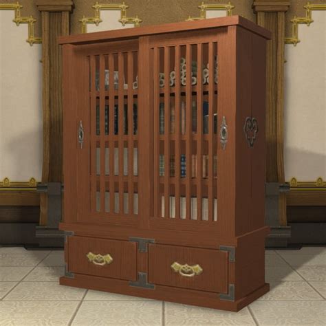 Hingan Bookshelf Ffxiv Housing Table Bookshelves Tall Cabinet Storage Locker Storage