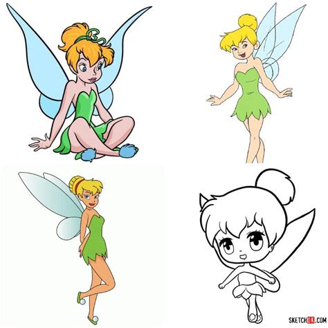 How To Draw Tinkerbell Easy Step By Step Disney