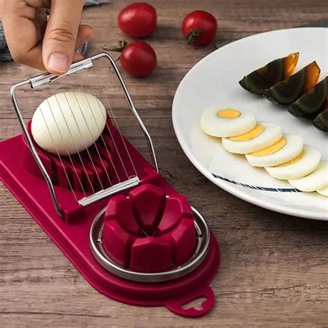 Kitchen Egg Tool 3 In 1 Stainless Steel Egg Slicer And Cutter For Hard