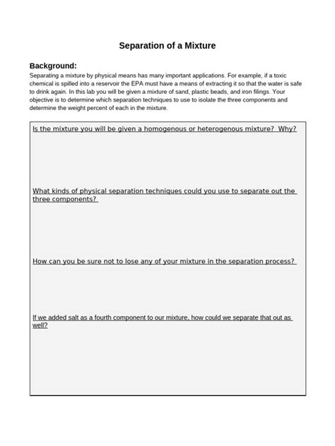Mixture Separation Pdf Mixture Separation Pdf